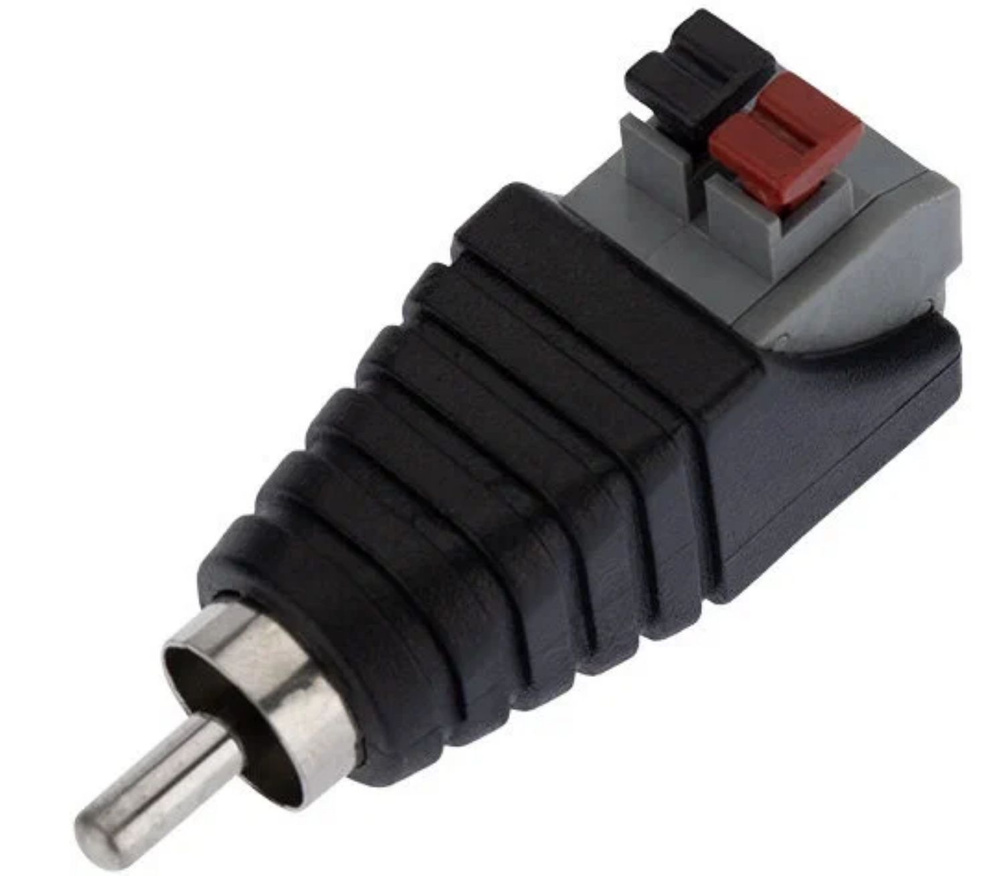 Разъем штекер RCA Тюльпан (папа) с быстрозажимной колодкой, 1шт Орбита ...