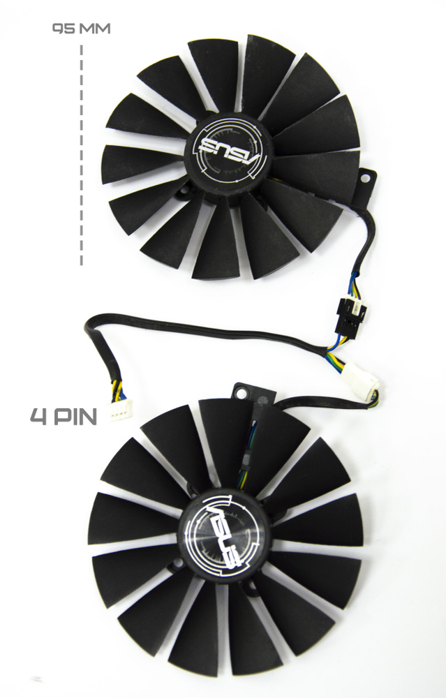Комплект кулеров для видеокарт ASUS STRIX 95 мм - купить кулер по ...