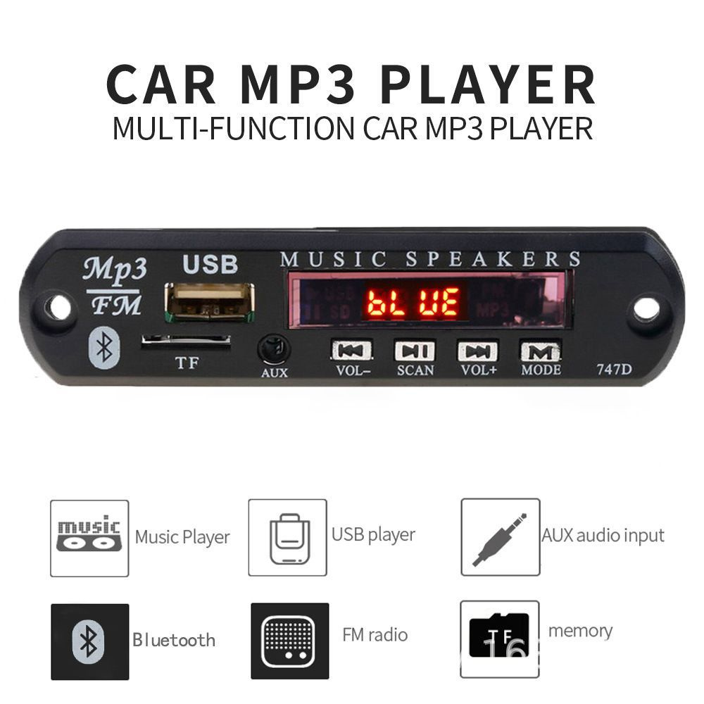 Модуль MP3 врезной OT-SPM12, радио, блютуз, питание 12 вольт - купить с ...
