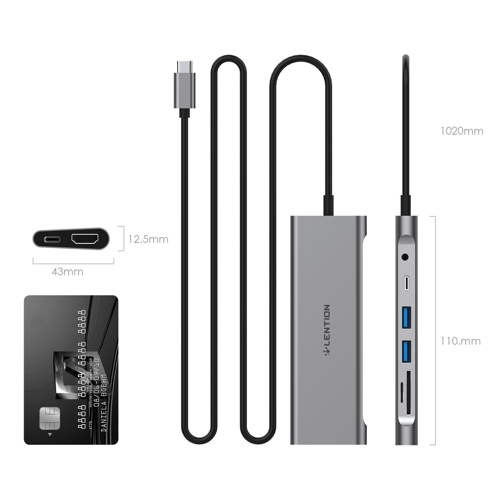Док станция с длинным кабелем 4k Hdmi концентратор Usb C Type C Usb 3
