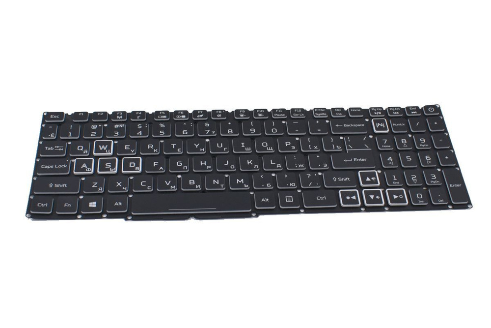 Клавиатура для Acer Nitro 5 N22C1 ноутбука черная, нитро с RGB ...