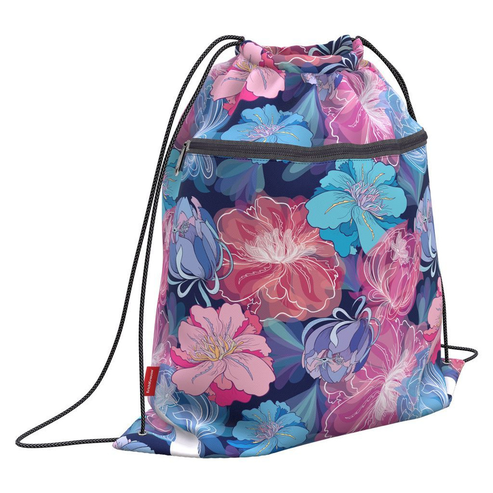 Мешок для обуви с карманом на молнии Peony 500х410мм ErichKrause ...