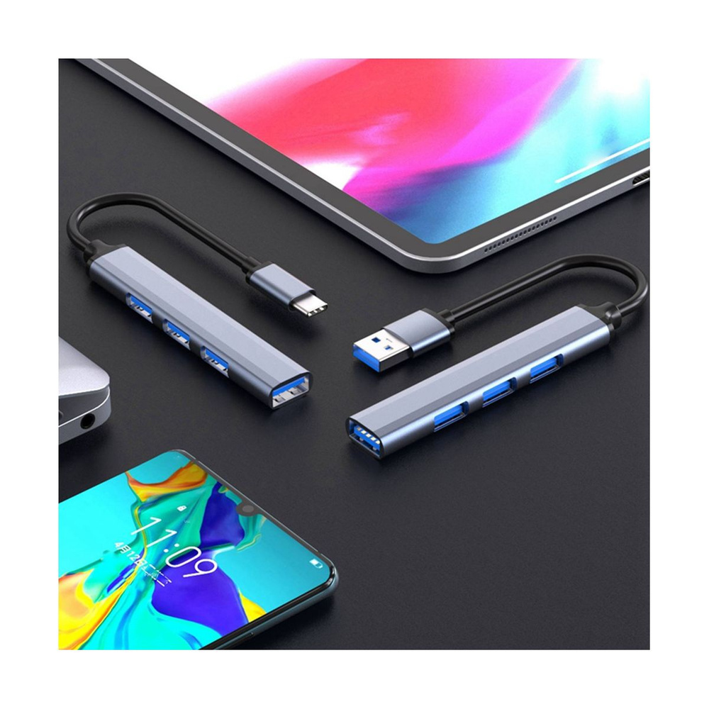 4 портовый разветвитель Usb концентратора Multi Type C к адаптеру Usb 3