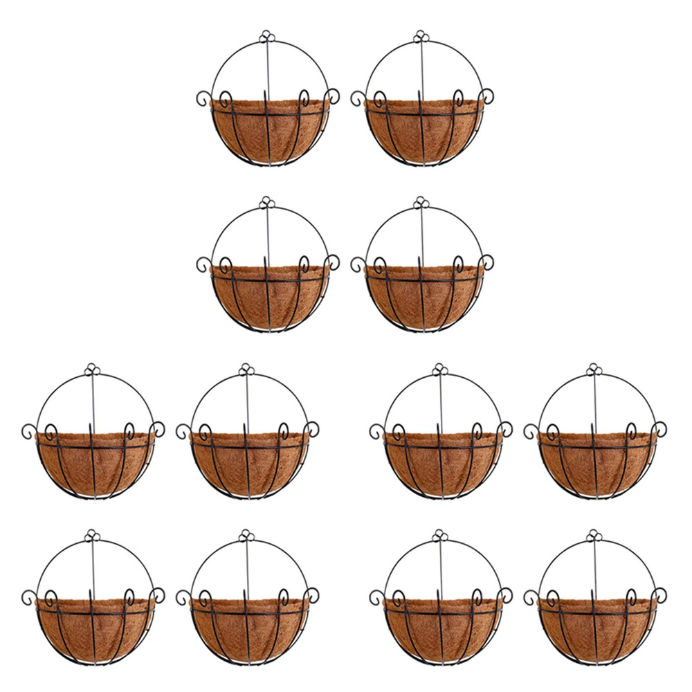 Металлическая подвесная корзина для цветов с вкладышем, настенное ...