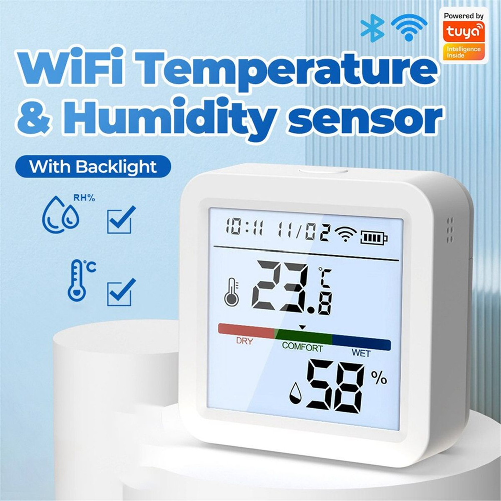 Tuya WiFi датчик температуры и влажности Smart Life гигрометр с ...