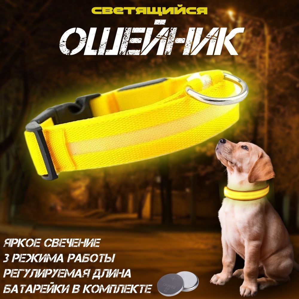 Светящийся ошейник для собак мелких средних и крупных пород ...