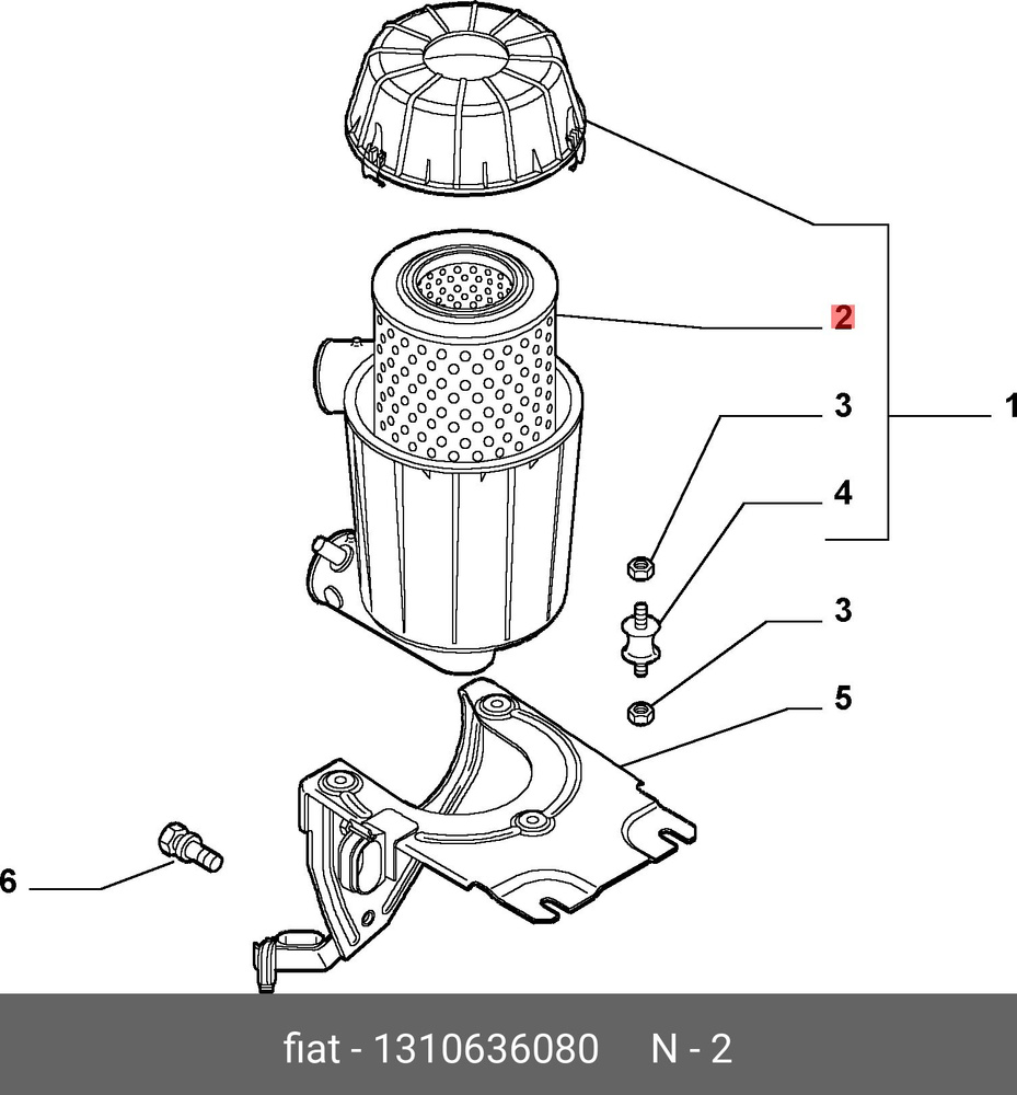 Фильтр воздушный Fiat/Alfa/Lancia 1310636080 - купить по выгодным ценам ...