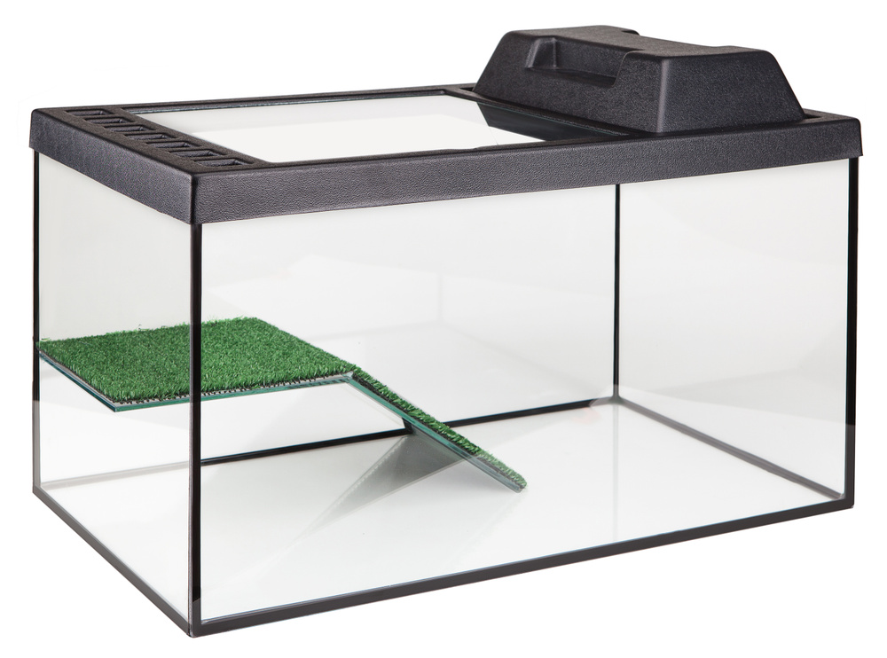 Террариум для черепах рептилий 50 литров с крышкой, диодной лампой и ...