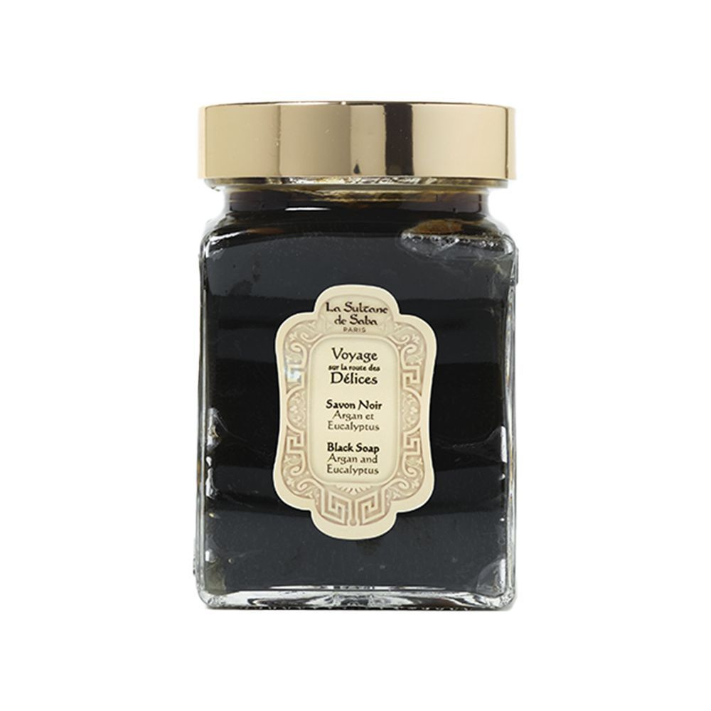 Черное мыло La Sultane de Saba для лица и тела c арганом и эвкалиптом ...