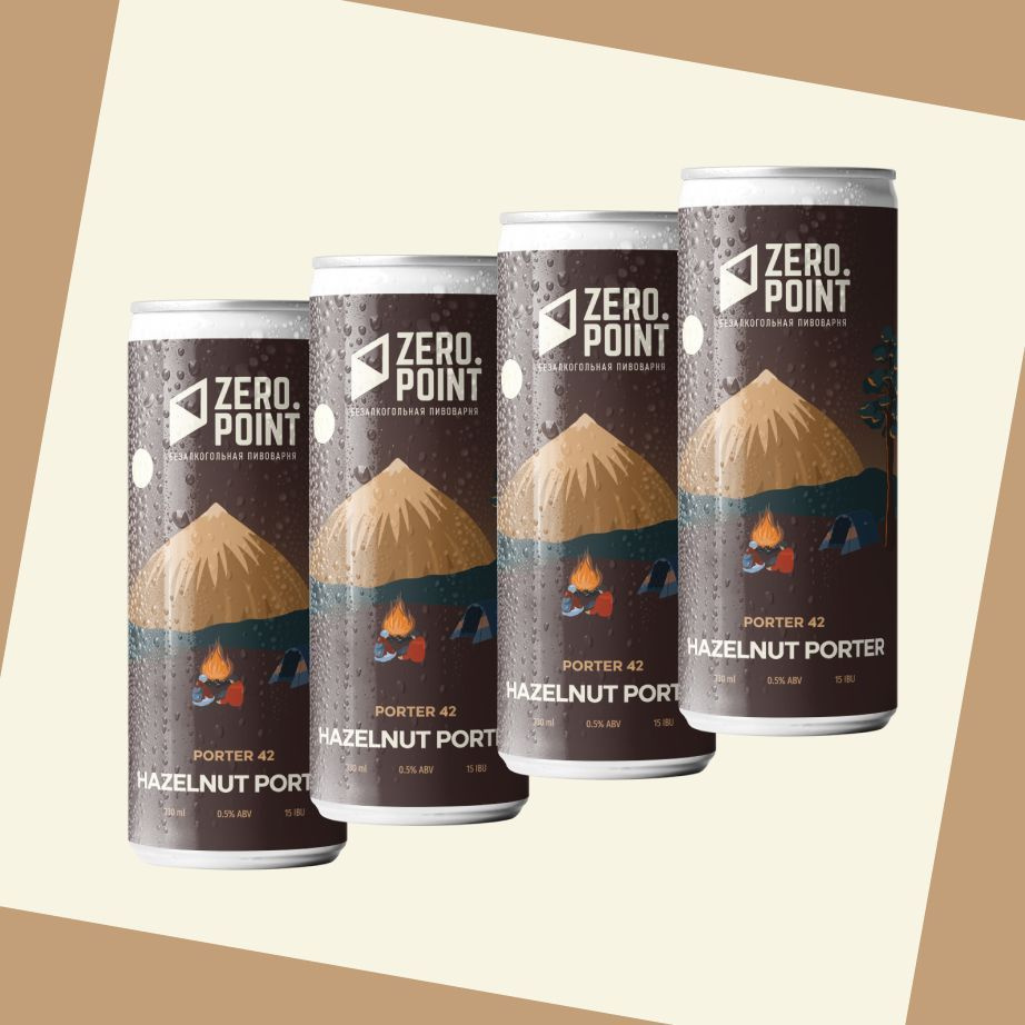 Безалкогольное пиво темное нефильтрованное Zero Point Nut Porter 42, 4 ...