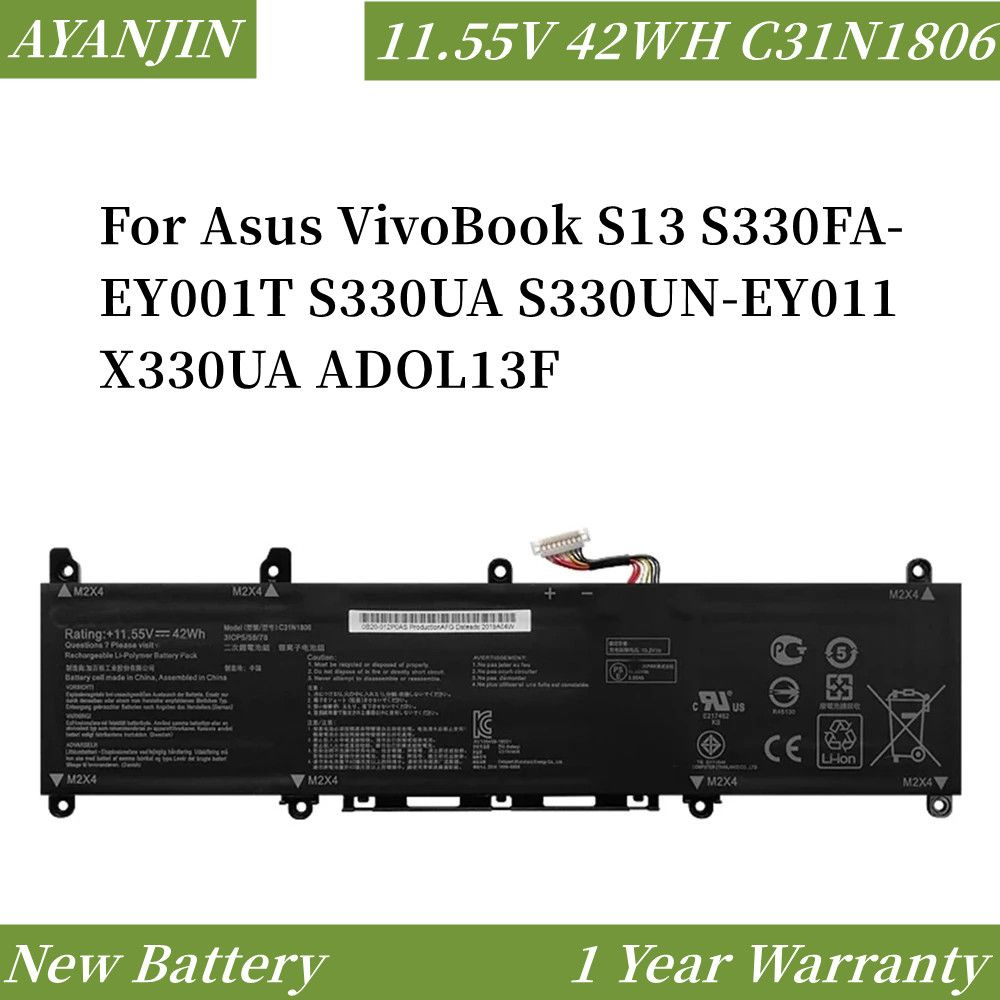 11,55 В 42WH C31N1806 3ICP5/58/57 Аккумулятор для ноутбука Asus ...