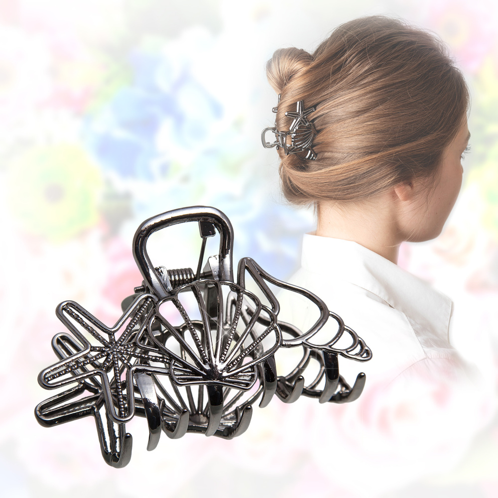 Заколка краб для волос женская Asirelly H907011 металлическая в виде ...