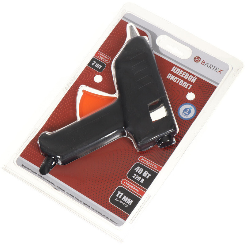 Электропистолет клеевой 11 мм, 40 Вт, Bartex, 1227002, шт - купить с доставкой по выгодным ценам ...