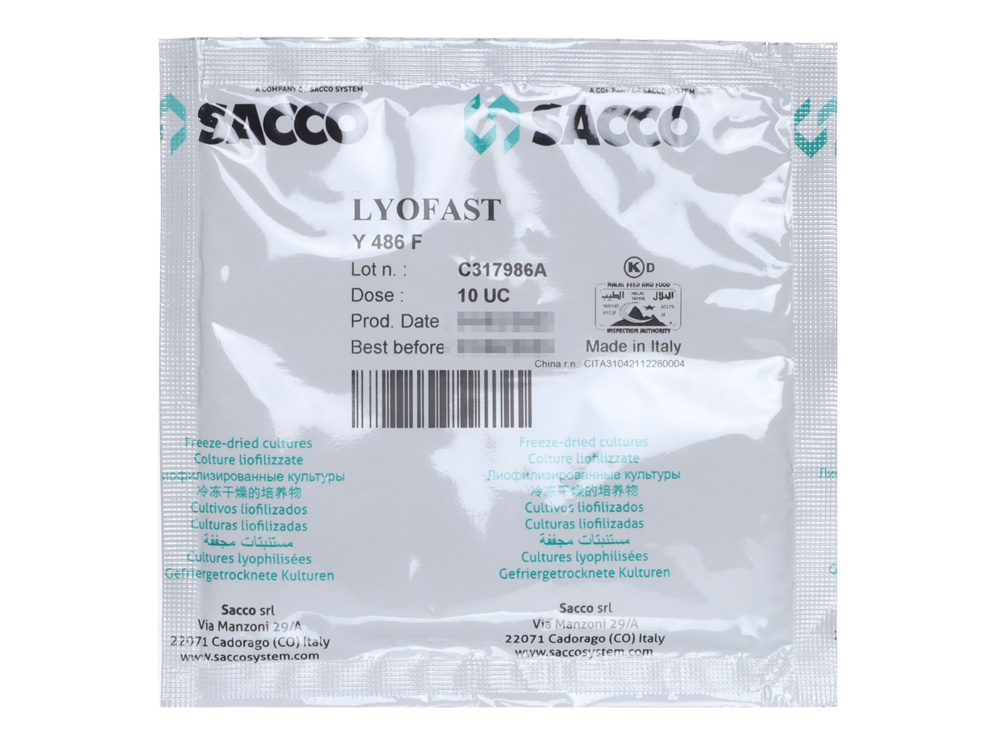 Закваска для йогурта Lyofast Y 486 F 10 UC (на 250 - 2000 л, Sacco ...