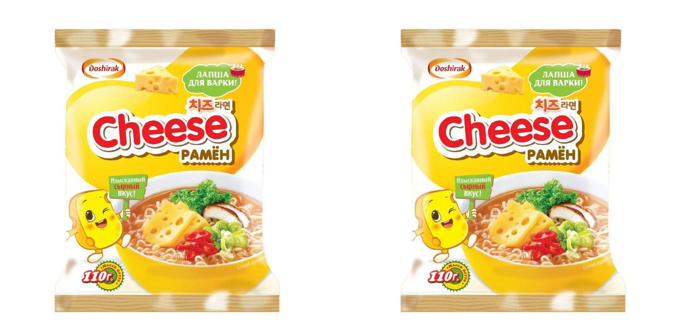 Doshirak лапша для варки Cheese рамен с сыром, 110 г, 2 шт - купить с ...