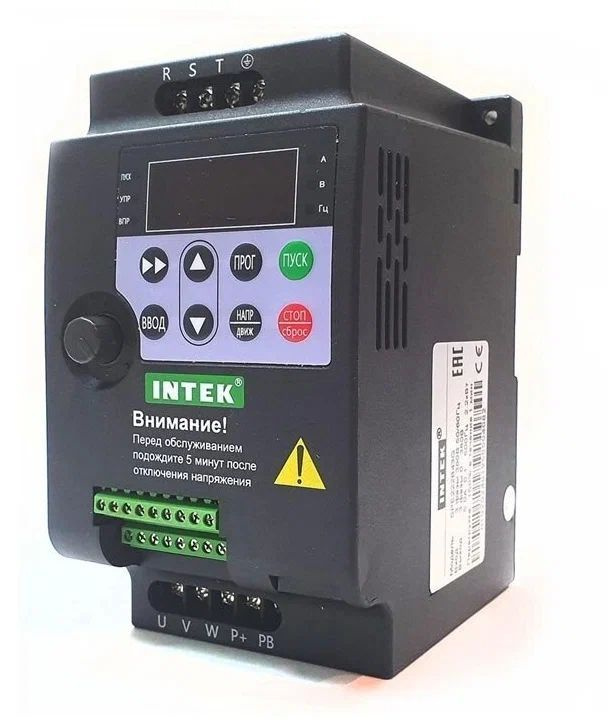 Частотный преобразователь 1,5 кВт 7A INTEK 220В Вход 1 Фаза Выход 3 ...