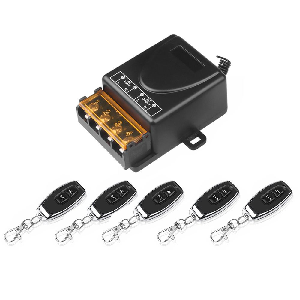 Радиоуправляемое реле AC110V-240V 30A 433МГц+5 шт.двухкнопочный пульт ...