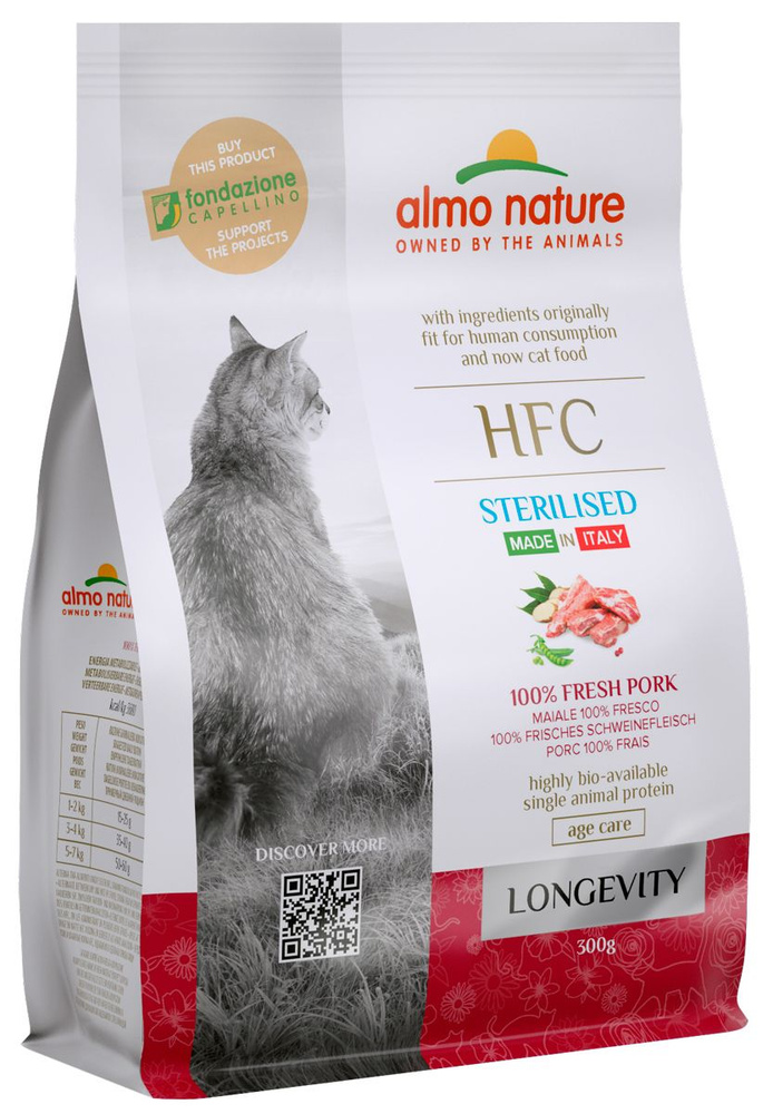 Сухой корм ALMO NATURE HFC LONGEVITY PORK для взрослых и пожилых ...