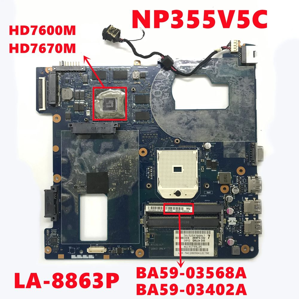 для SAMSUNG NP355 355V5C NP355V5C Материнская плата ноутбука QMLE4 LA ...
