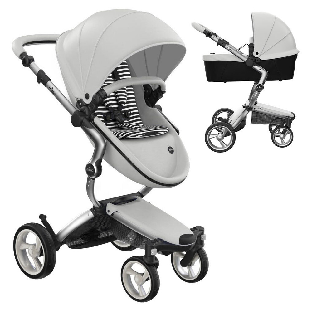 Коляска Mima Xari 2в1 Snow White/Black White на шасси Aluminium ...