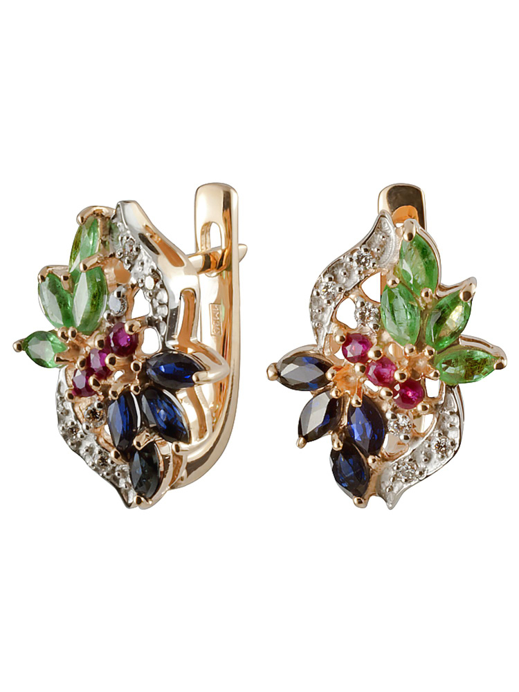 G.st. ЮВЕЛИРНЫЙ ЗАВОД ЗОЛОТОЙ СТАНДАРТ Серьги из красного золота с ...