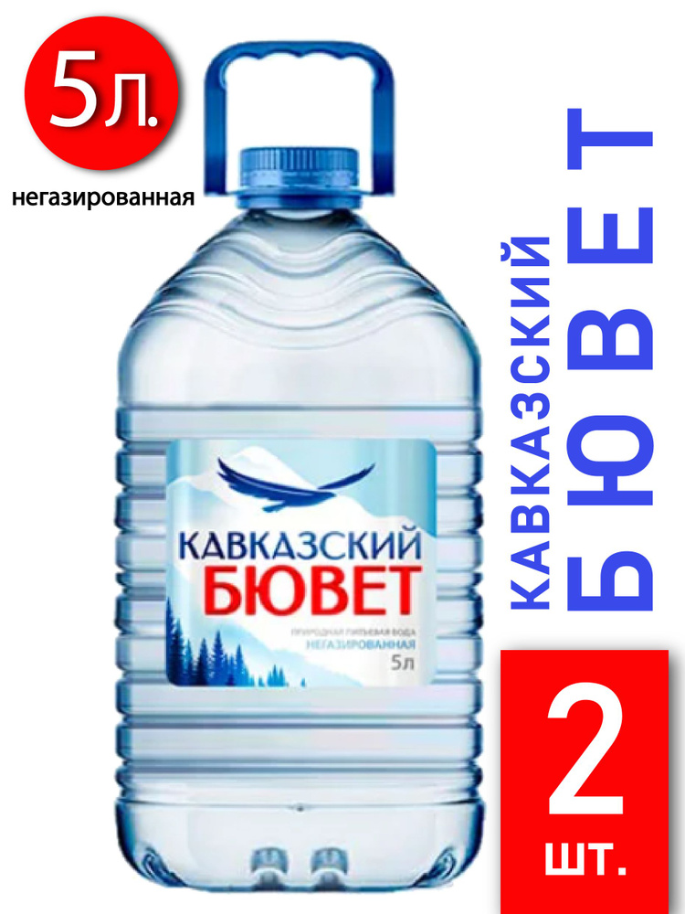 Вода питьевая Кавказский Бювет 5л 2 шт негаз - купить с доставкой по ...