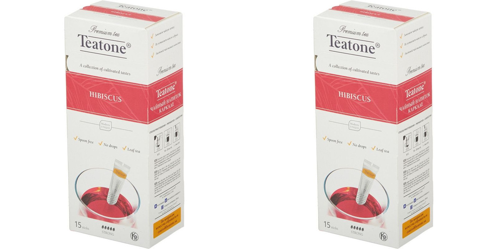 Teatone Чай в стиках Каркадэ, 15 шт, 2 уп. - купить с доставкой по ...
