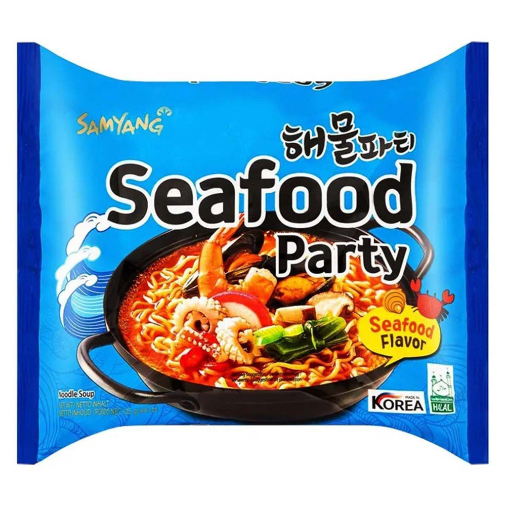 Корейская лапша быстрого приготовления Samyang Seafood Party Ramen со ...
