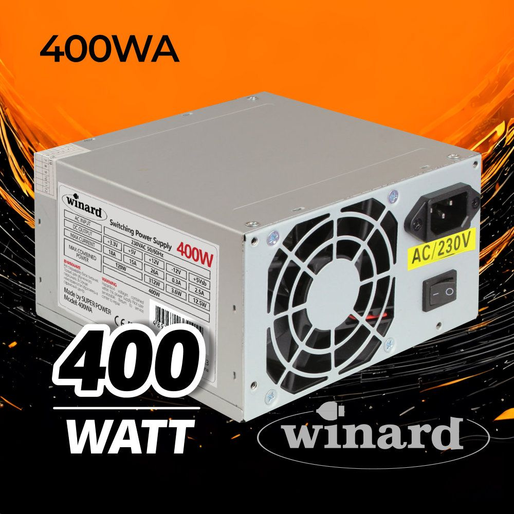 Блок питания Winard 400 W (400WA) ATX, 8cm fan, 20+4pin, CPU (4), 2 ...