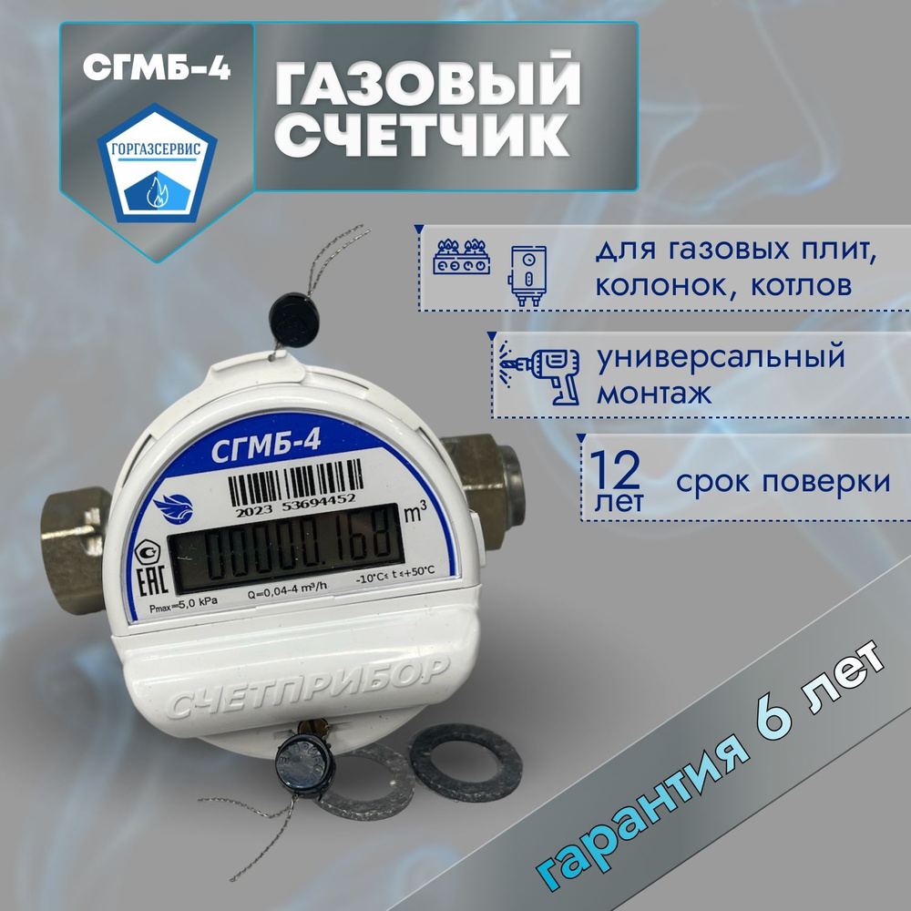 Счетчик газа СГМБ 4 Струйный, G2.4 - купить с доставкой по выгодным ...