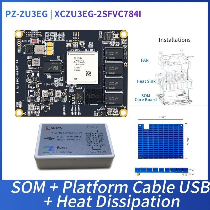 PuZhi PZ-ZU3EG-SOM Xilinx ZYNQ UltraScale XCZU3EG Основная плата FPGA ...