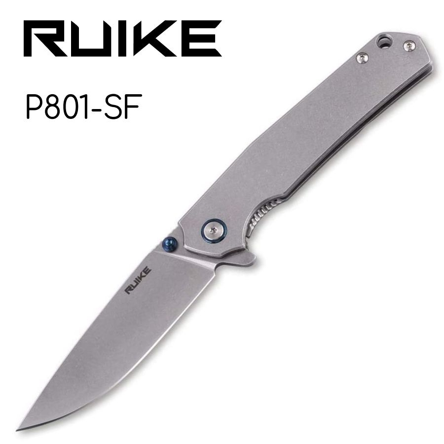 Складной нож (флиппер) Ruike P801-SF, цвет серый, сталь Sandvik 14C28N (58-60 HRC) - купить с ...