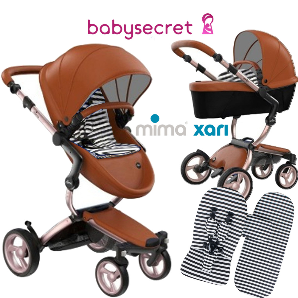 Коляска 2 в 1 Mima Xari 4G Camel /шасси Rose Gold (Black & White ...