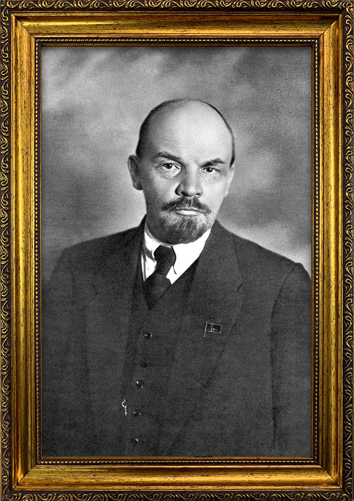 Картина портрет Ленина В И в багетной рамке под золото А 4 21x30 см купить по низкой