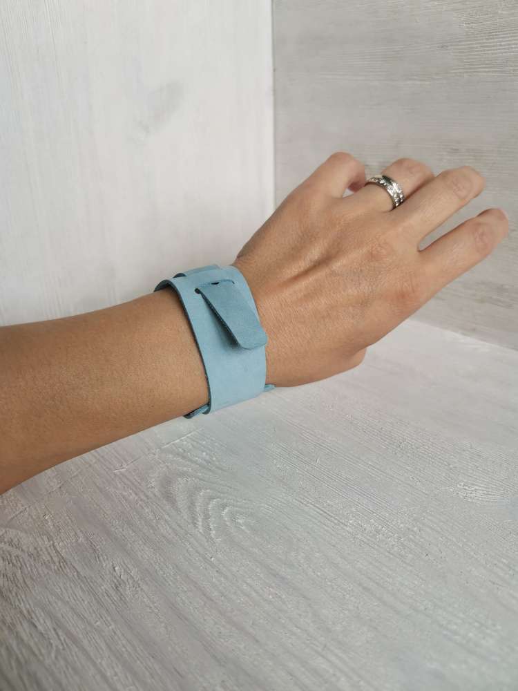 Широкий кожаный браслет,Напульсник из кожи, женский браслет из кожи ...