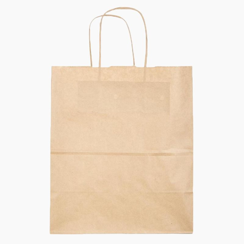 Пакет бумажный с кручеными ручками 240х140х280мм крафт 70г уп/25шт ...