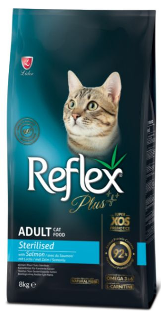 Reflex PLUS Sterilised Adult Cat Food Salmon сухой корм для стерилизованных кошек с лососем 8 кг ...