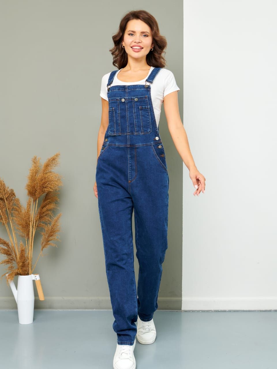 Комбинезон MAKKCRAS, джинсовый, классический, Женский, Демисезон ...