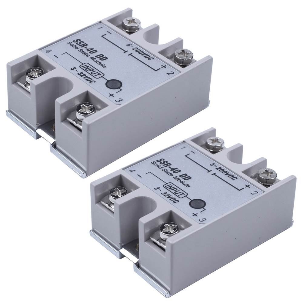 Однофазное твердотельное реле DC-DC SSR-40DD 40A Белый+Серебристый ...