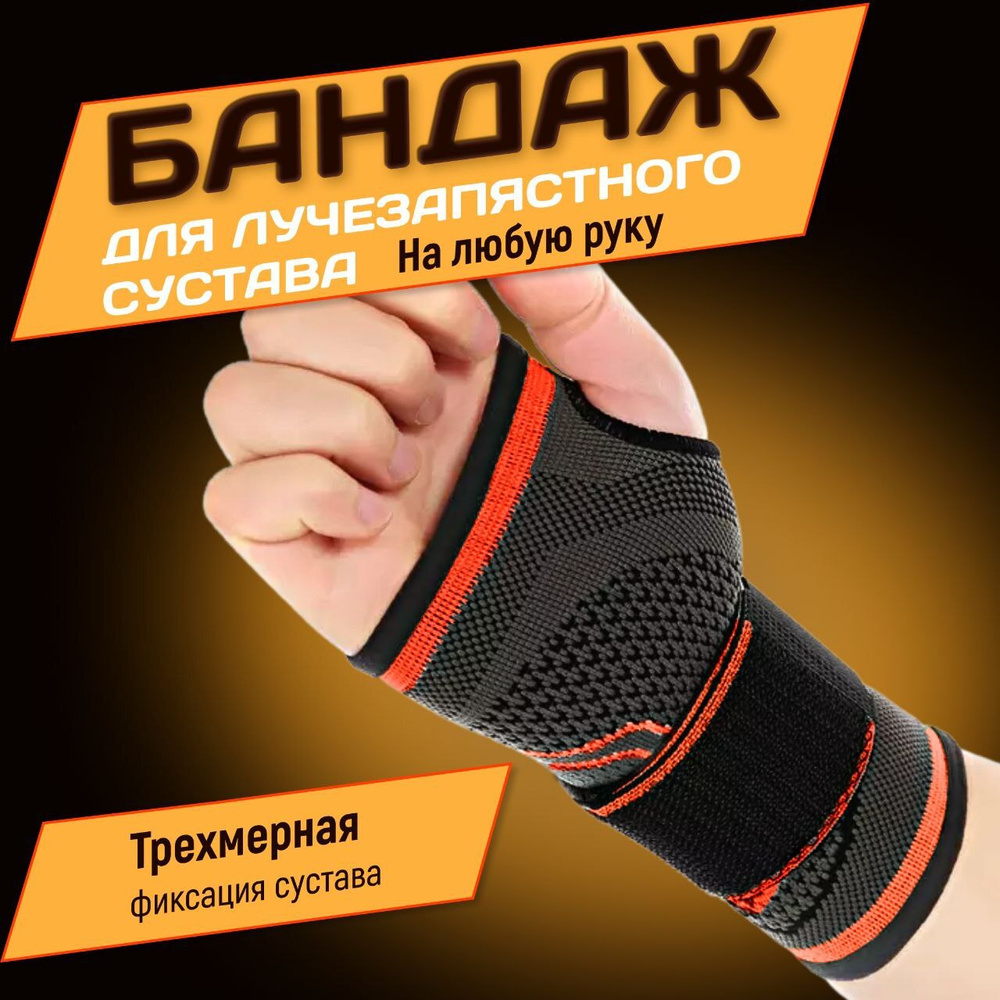 (M) Бандаж для лучезапястного сустава. Эластичная повязка для запястья ...