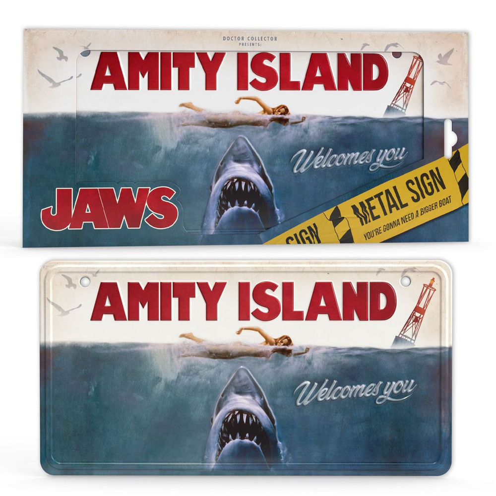 Челюсти Металлический Номерной знак JAWS - Metal Sign - License Plate ...