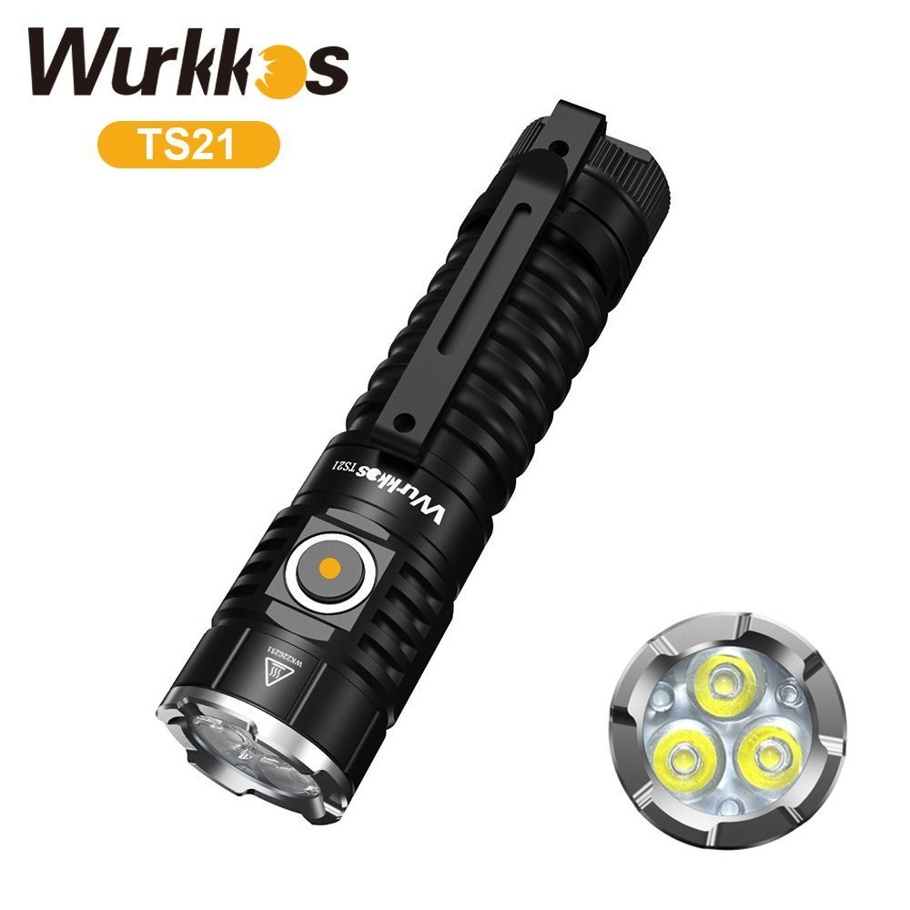 Wurkkos TS21 3500LM Перезаряжаемый фонарь 3* SST20 излучатель черный ...
