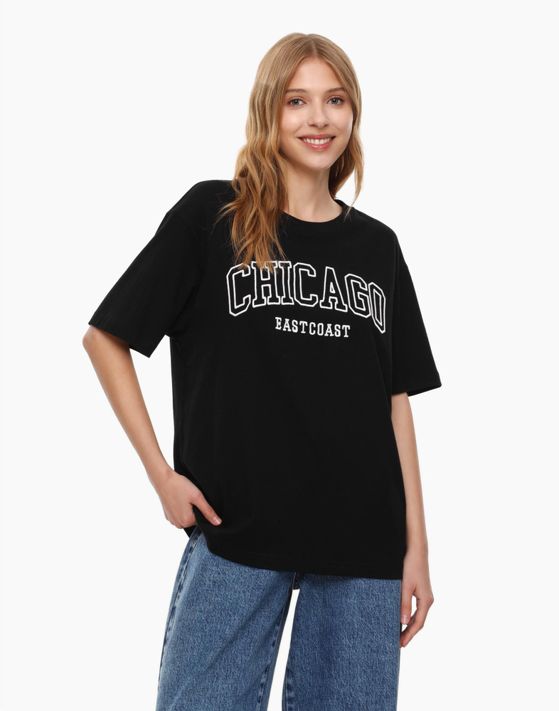 Футболка Gloria Jeans, размер 50, 48, цвет черный, 100% хлопок - купить ...