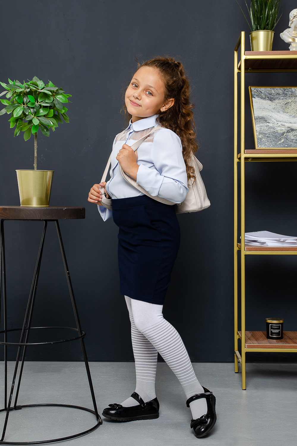 Колготки Девочки AMICHEVOLE BERCHELLI, размер 122, 128 серый, белый Трикотаж Россия На любой ...