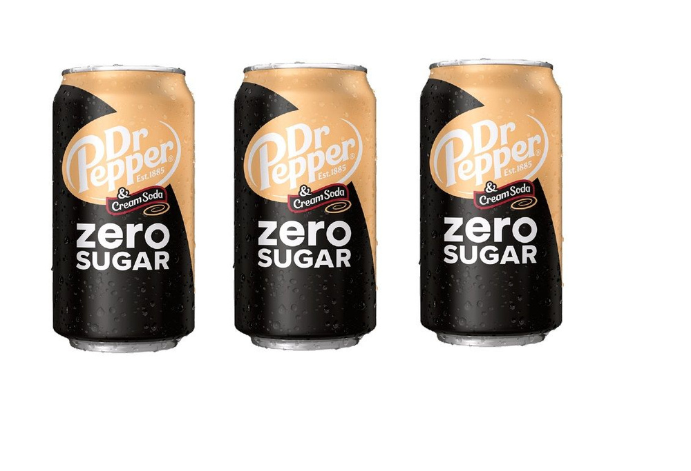Газированный напиток Dr Pepper Cream Soda Zero 355 мл 3 шт (США) - купить с доставкой по ...