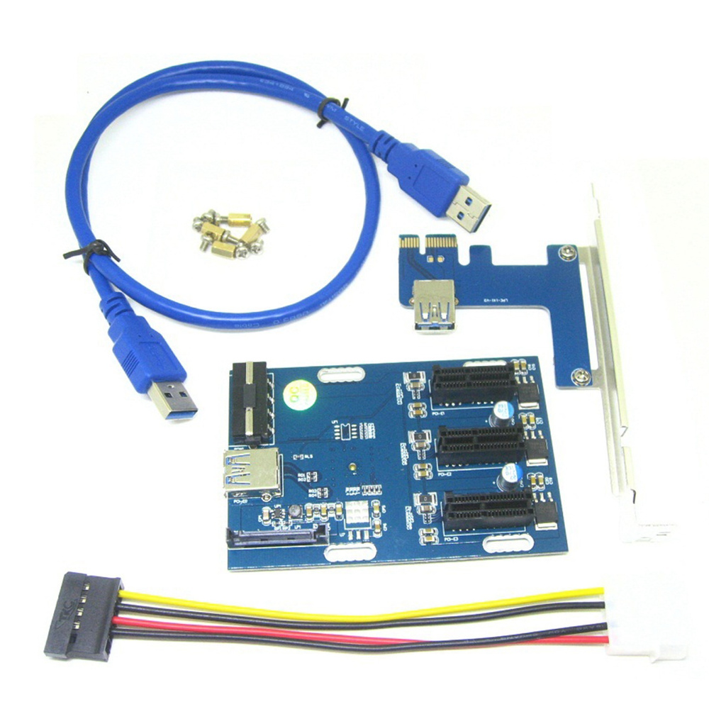 PCIe 1X на 3 порта PCI-E Riser Card Адаптер PCI-E на PCIe ...