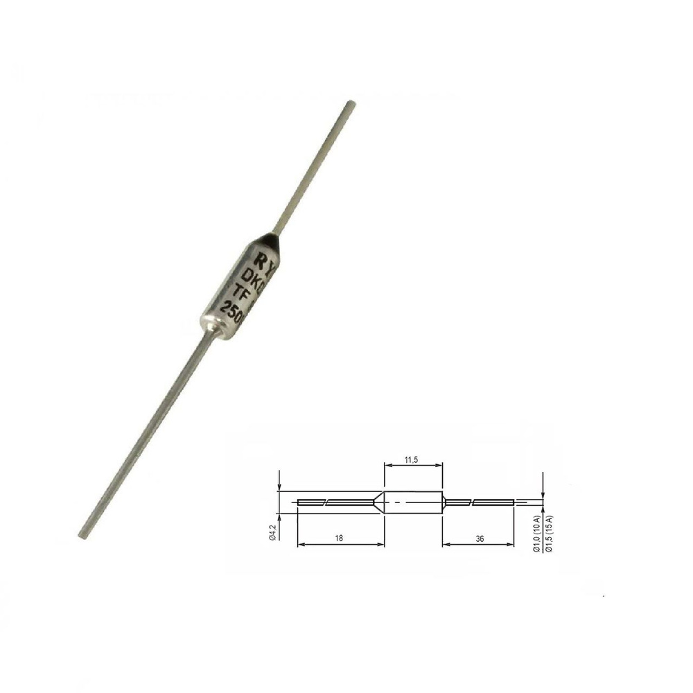 Термопредохранитель Termo fuse 228*C 15A axial - купить с доставкой по ...