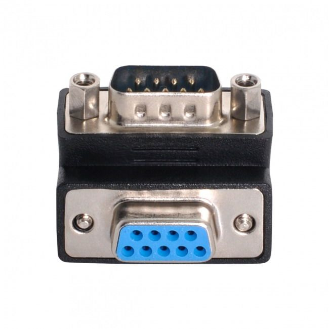 chenyang D-Sub RS232 9-контактный DB9P папа-мама под углом 90 градусов удлинительный адаптер ...