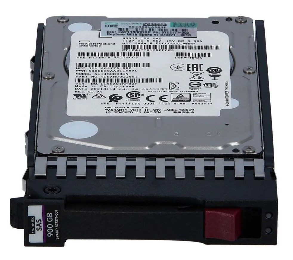 Жесткий диск Q1H47A / 873371-001 HPE 900GB 12G SAS 15K SFF 2.5in HDD ...