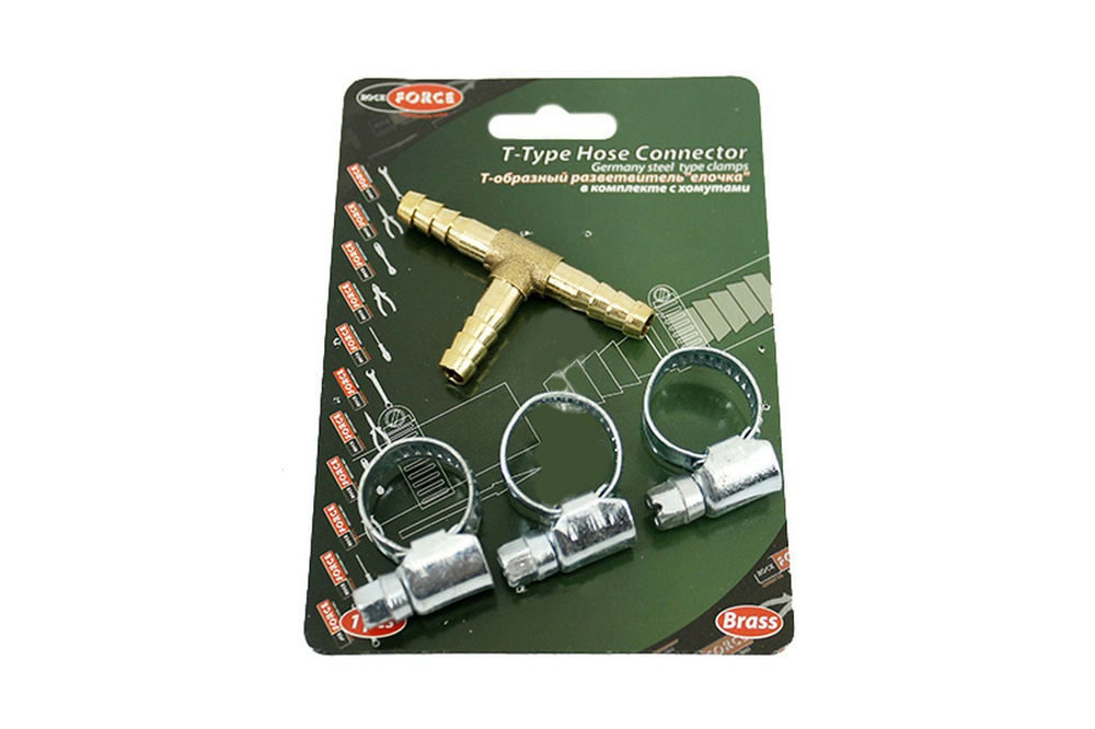 Разветвитель ROCK FORCE T-образный елочка 6мм + хомуты купить по низкой цене в интернет-магазине ...